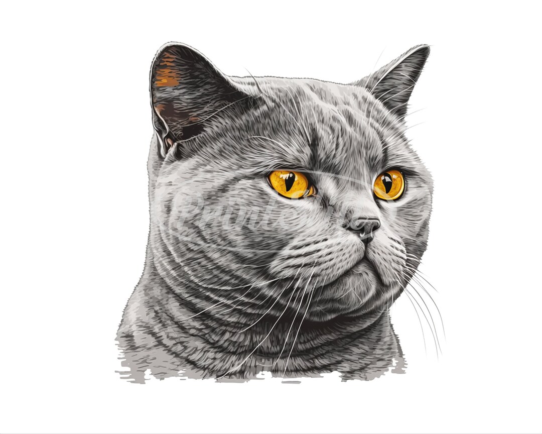 Cute British Shorthair Cat Png Sublimation Designs 02, British ...