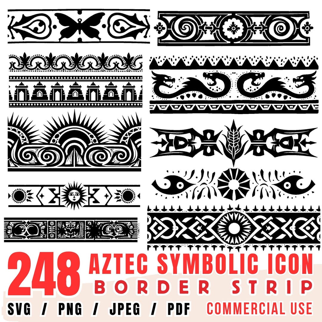 Aztec Icon Border SVG Bundle: Cricut Cut Files (commercial Use) - Etsy