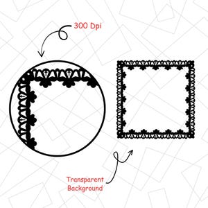 Square Border Designs: SVG, PNG, PDF Files - Commercial Use - Etsy