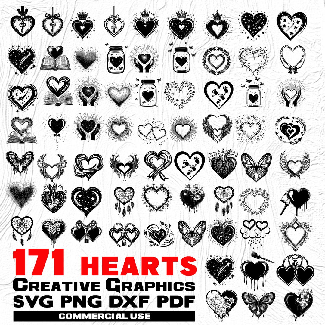 Hearts Creative Graphics Cut File Designs Svg Files Bundle Design Svg ...