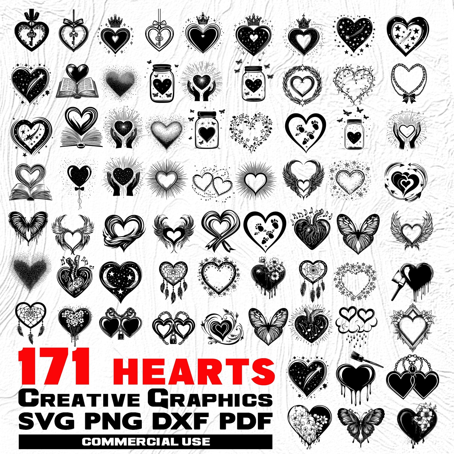 Hearts Creative Graphics Cut File Designs Svg Files Bundle Design Svg ...