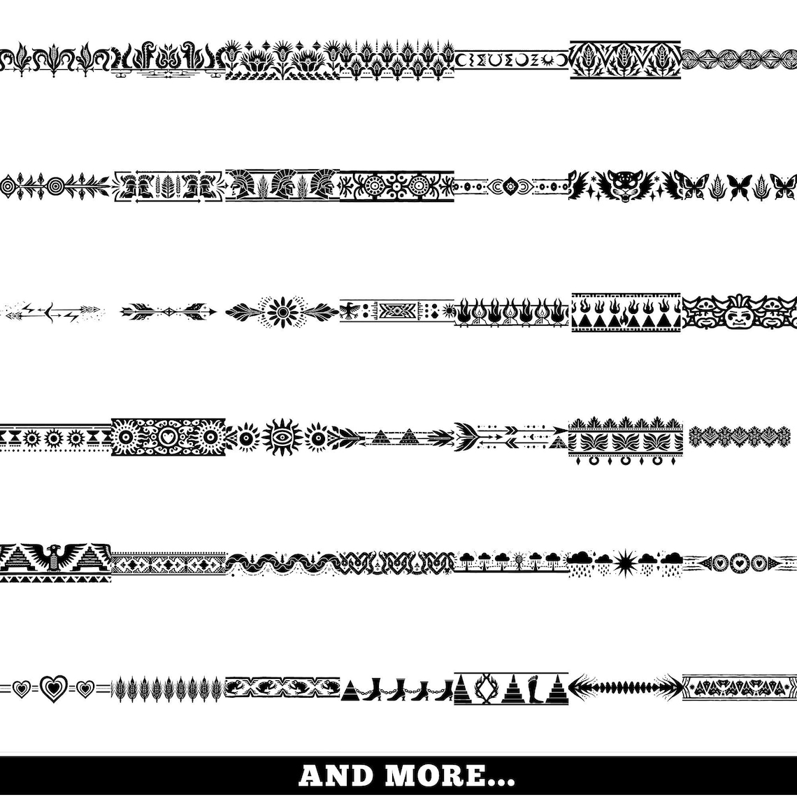 Aztec Icon Border SVG Bundle: Cricut Cut Files (commercial Use) - Etsy