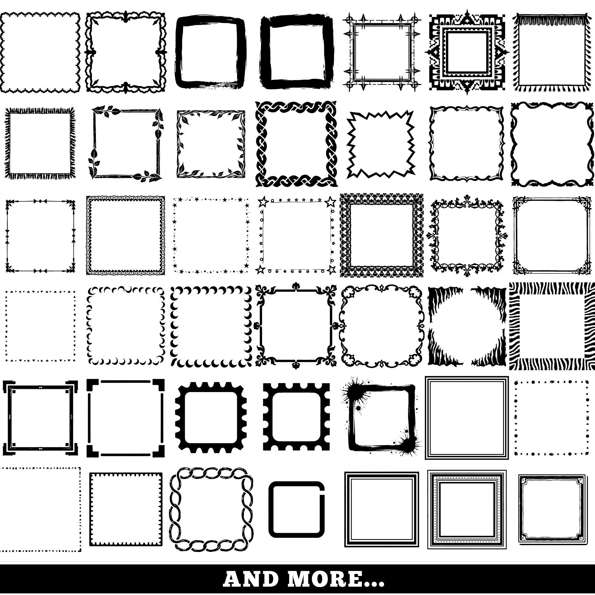 Laser Engrave Square Border Designs: SVG, PNG, PDF Files (commercial ...