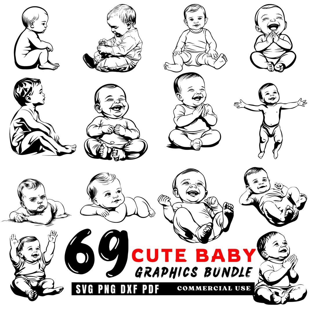 Cute Baby Graphic Bundle Cut File Designs Svg Files Bundle Design Svg ...