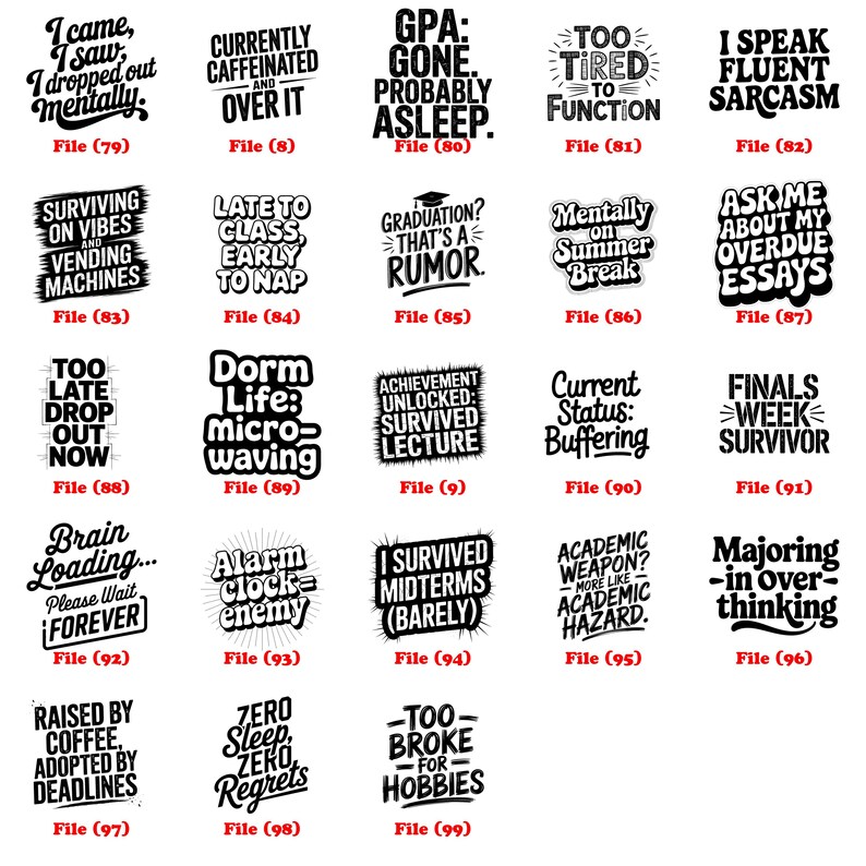 Sarcastic College Life Svg Png Pdf & Dxf Bundle for Cricut Crafts ...