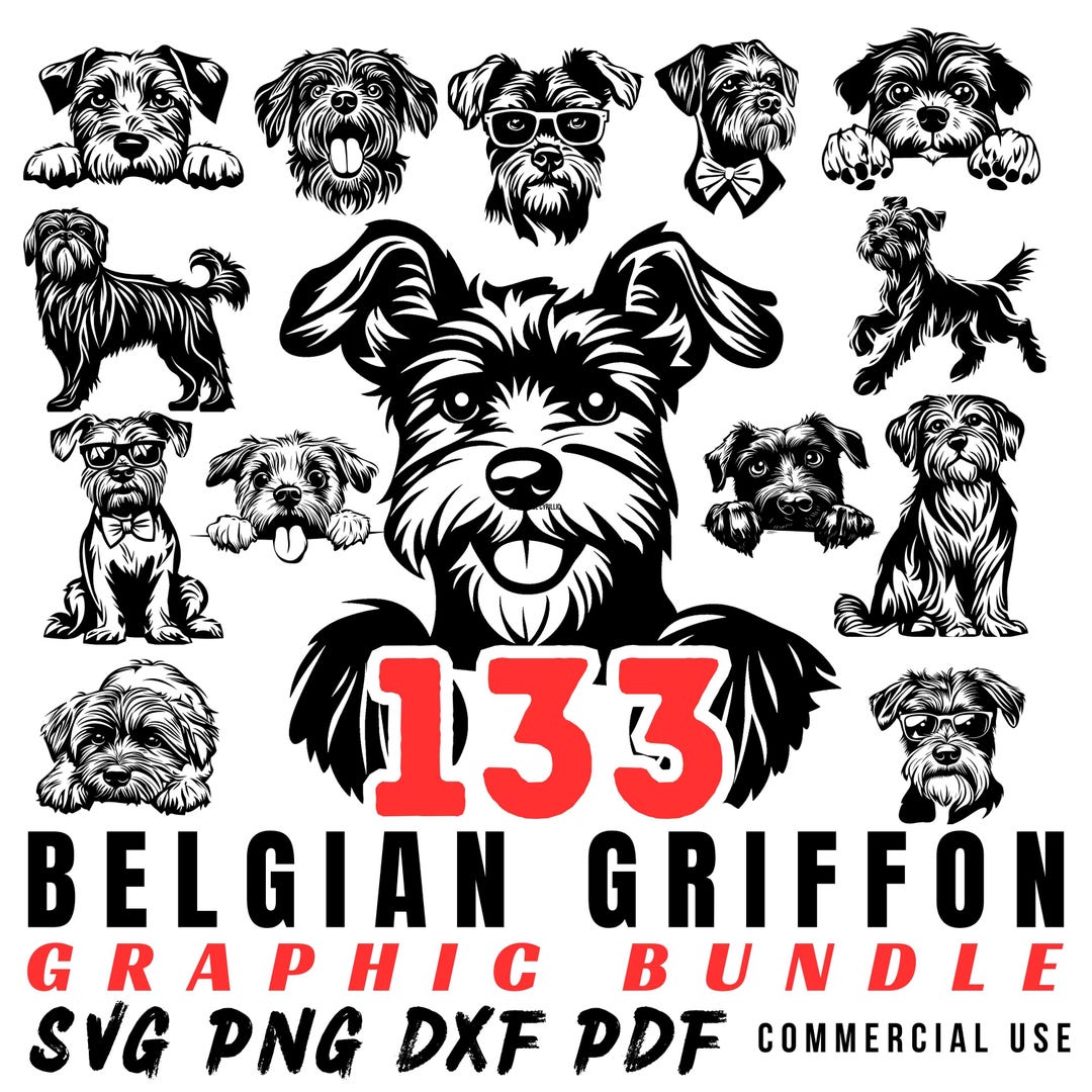 Laser Cut Files Belgian Griffon Dog Graphic Bundle Cuttable Bundle Svg ...