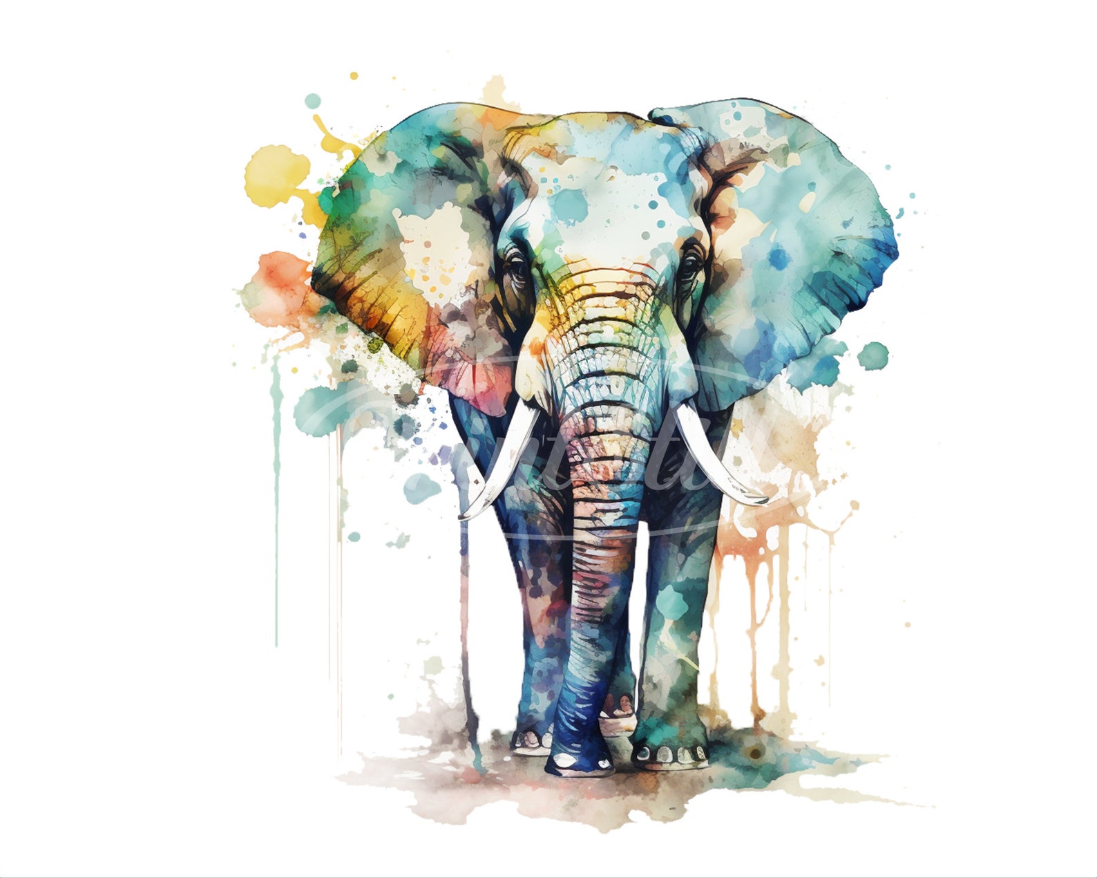 Watercolor Elephant Png, Elephant Sublimation Designs, Elephant Svg ...