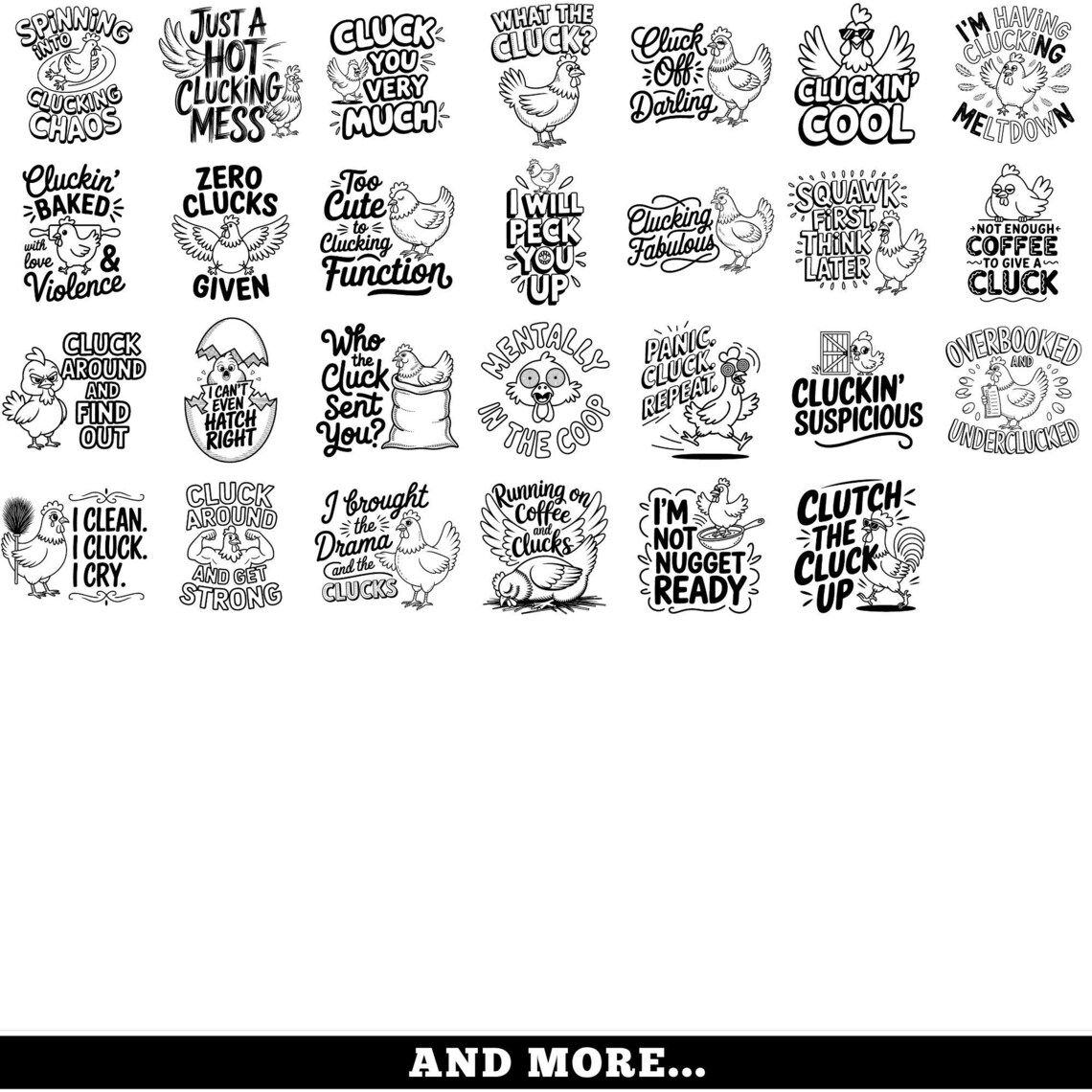 Funny Chicken Sayings SVG Bundle: Cluckin' Designs for Cricut ...