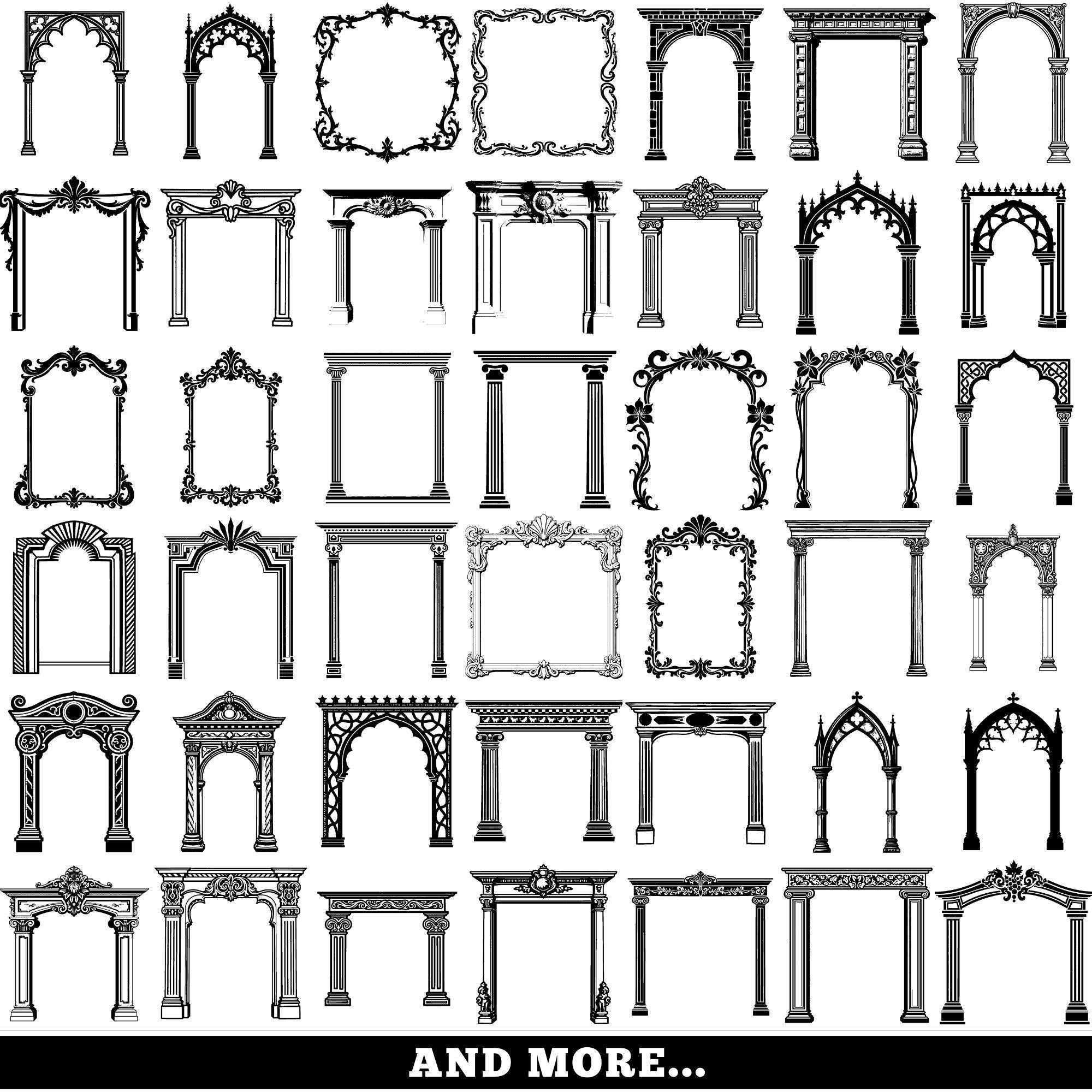 Architectural Trim Frames: SVG, PNG, PDF Files - Commercial Use - Etsy