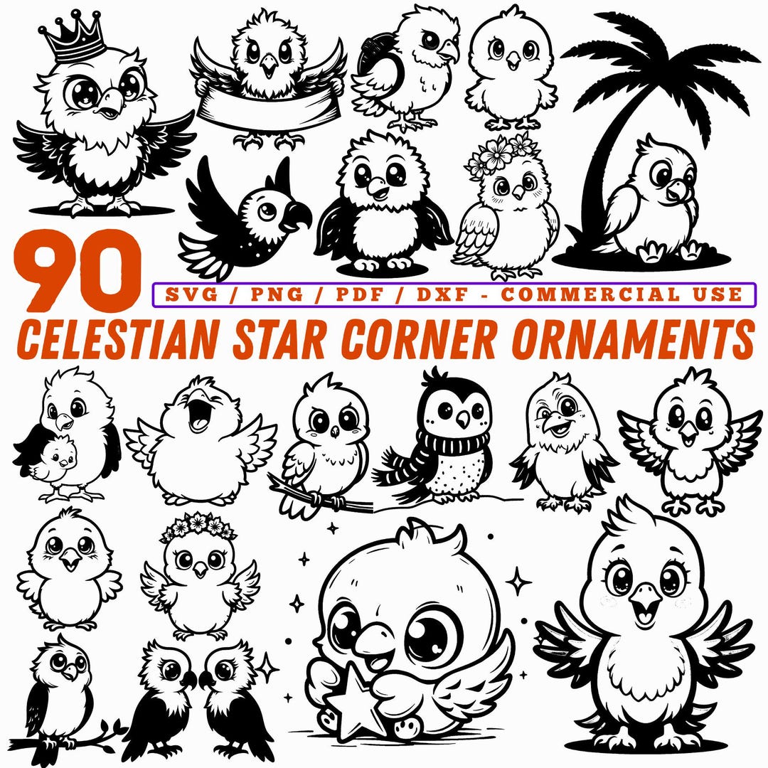 Eagle Chibi Svg Png Pdf Files Bundle Cricut Cut Files Instant Download ...