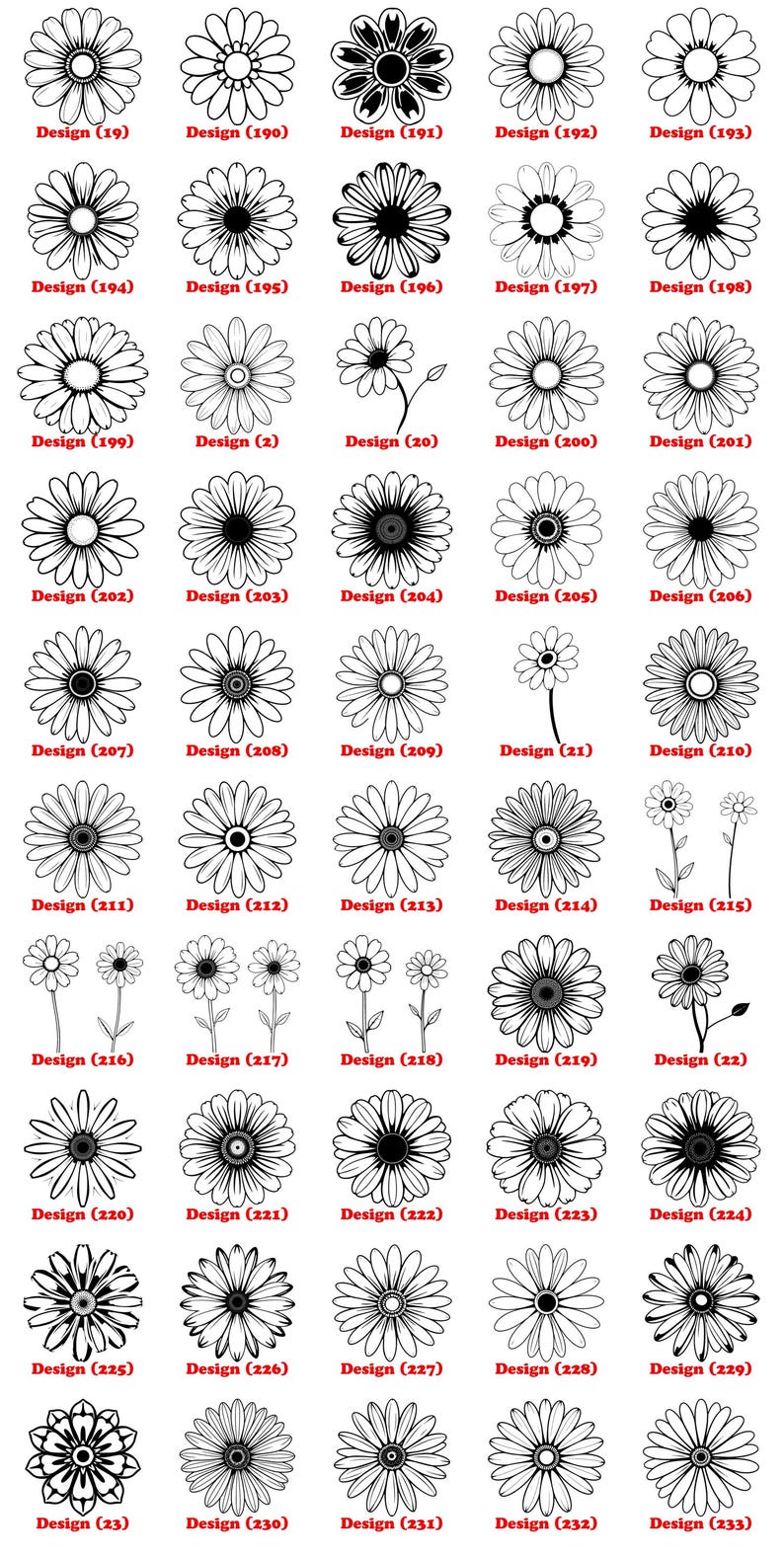 Daisy Flower SVG Bundle: Laser Cut Files (commercial Use) - Etsy