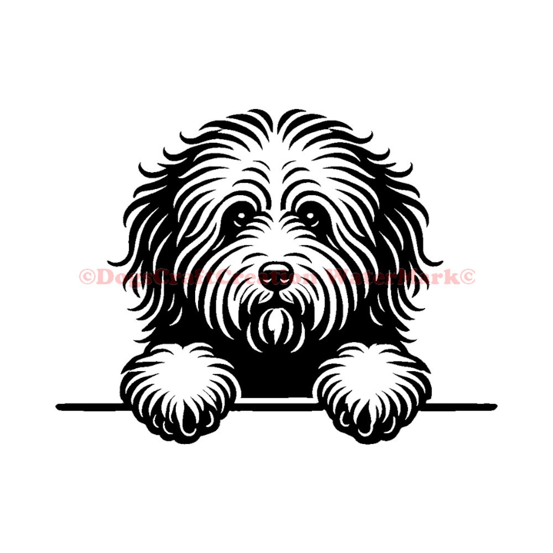 Puli Dog Breed Cute Peeking Pose Svg, Dxf, Png Files Cuttable Design ...