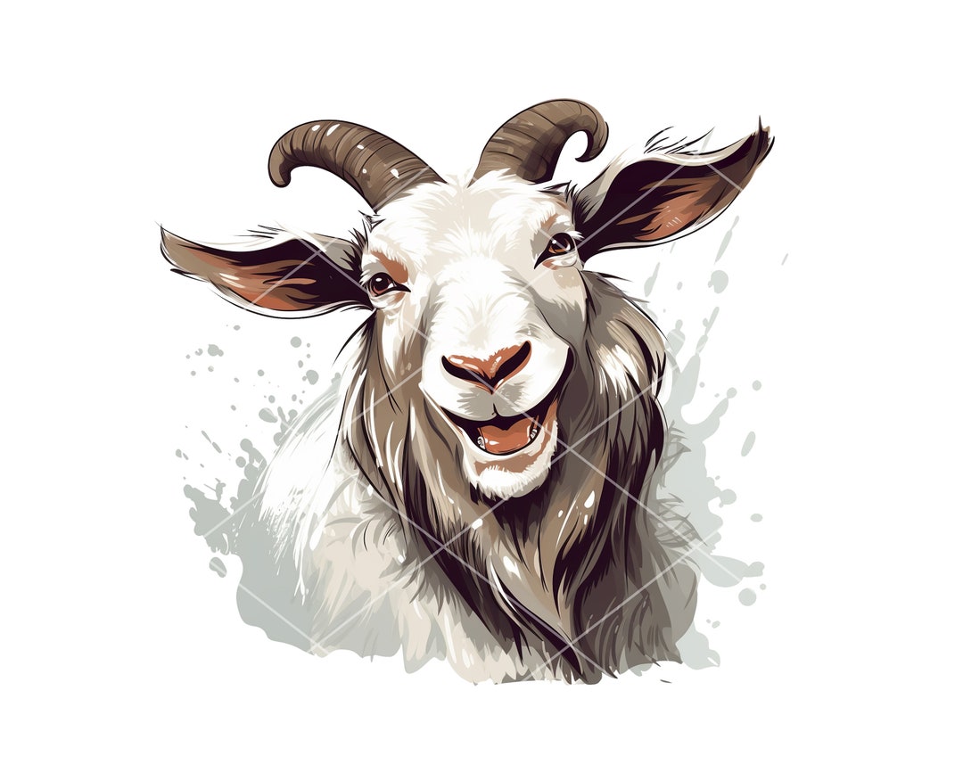 Funny Goat Head Png Sublimation Designs 03, Goat Head Png, Goat Clipart ...