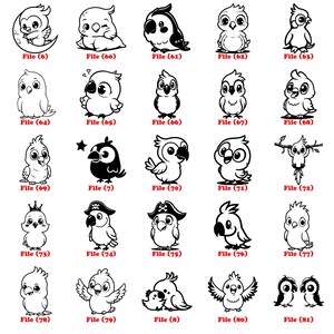 Chibi Parrot Designs for Crafts, SVG, PNG, PDF Formats - Perfect for ...
