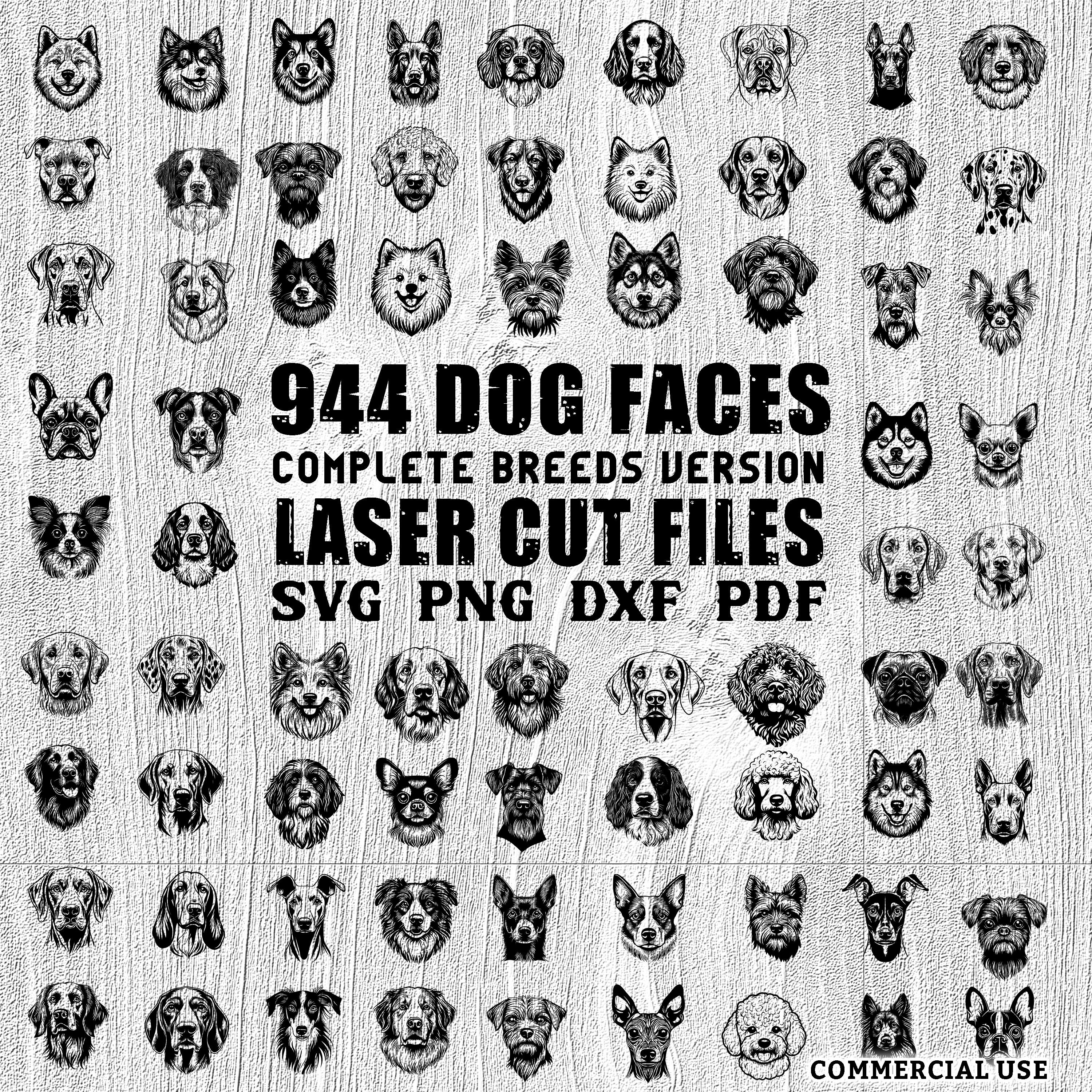 Dog Breeds Laser Cut Files, 944 Faces (svg, Dxf, Pdf, Png) - Etsy