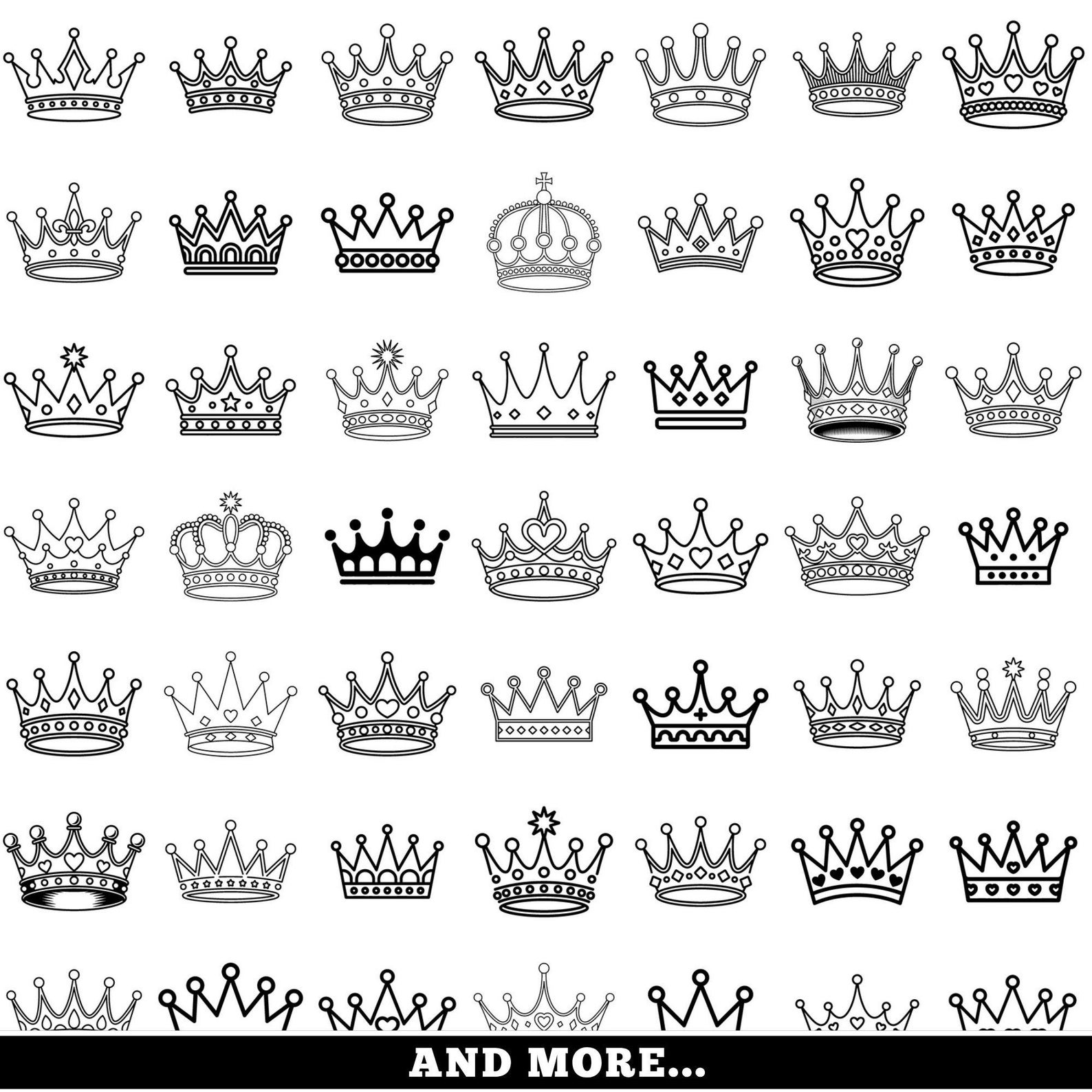 Regal Crown Icons: SVG, PNG, PDF Files for Cricut (commercial Use) - Etsy