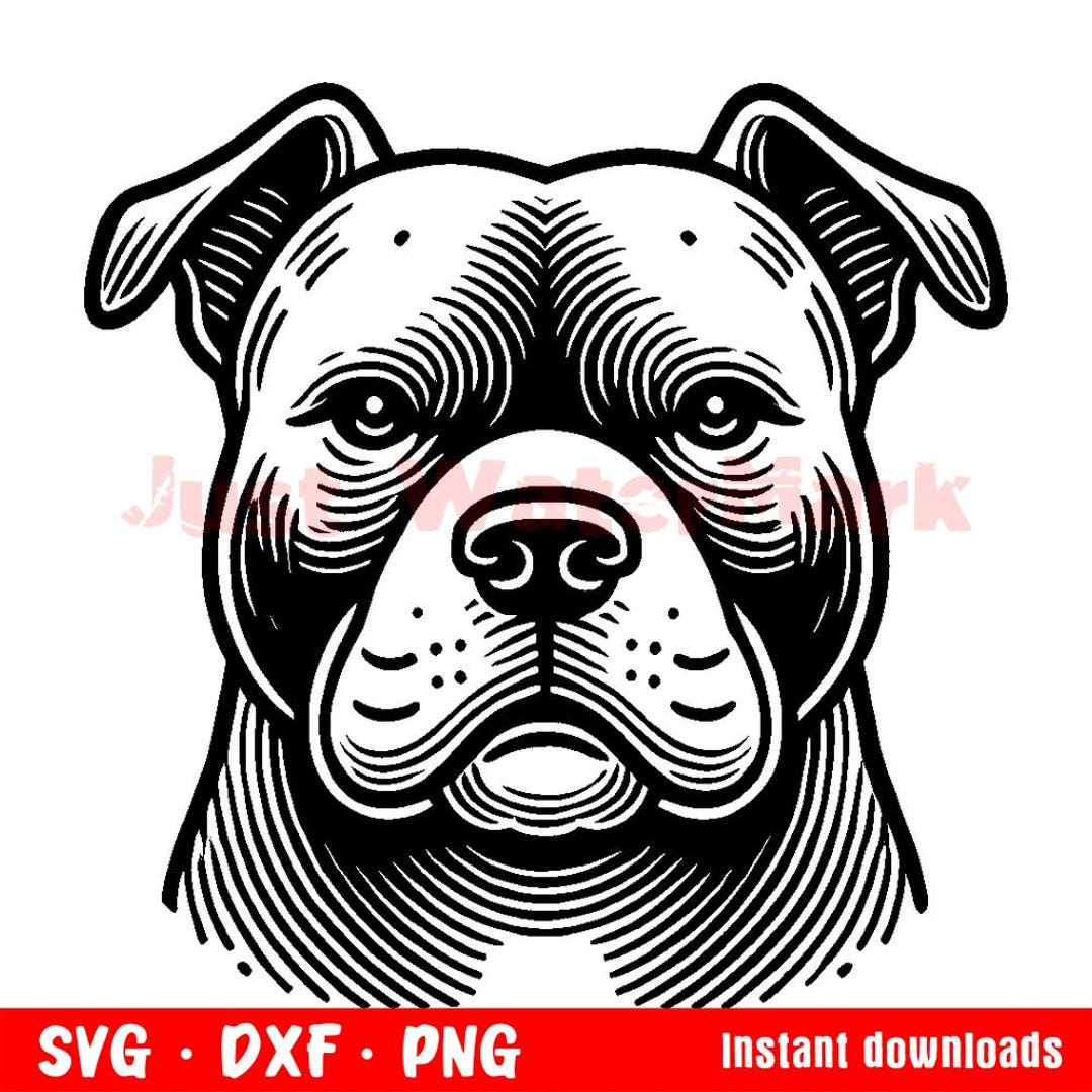 American Bully Funny Face Dog Head Face Pet Lover Svg, Dxf, Png Files ...