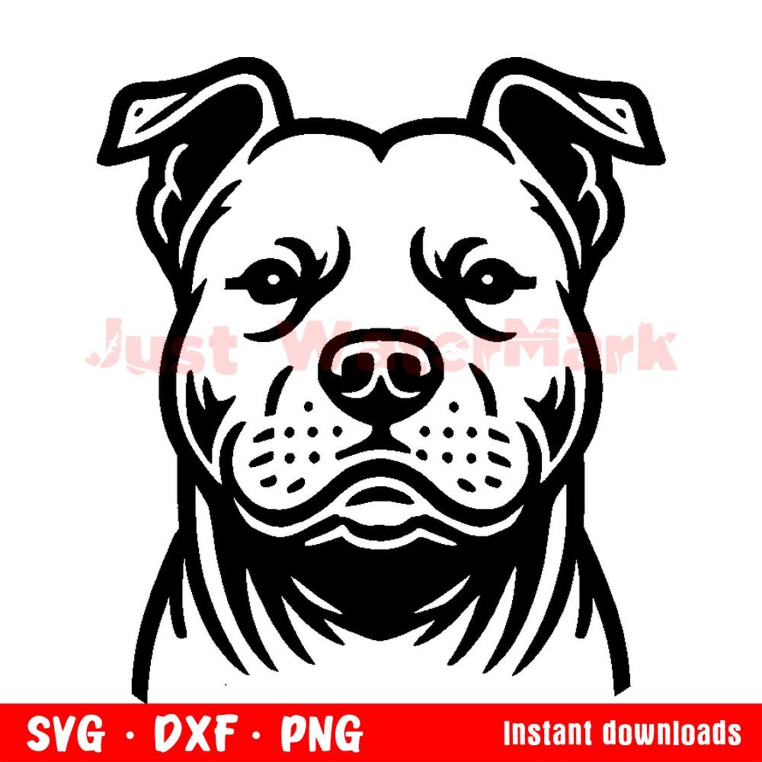 American Bully Breed Dog Head Face Pet Lover Svg, Dxf, Png Files ...