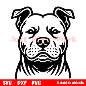 American Bully Breed Dog Head Face Pet Lover Svg, Dxf, Png Files ...