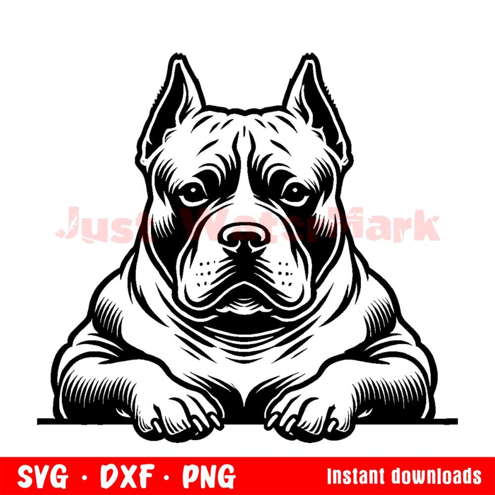 American Bully Cute Drawing Theme Dog Breed Cute Peeking Pose Svg, Dxf ...