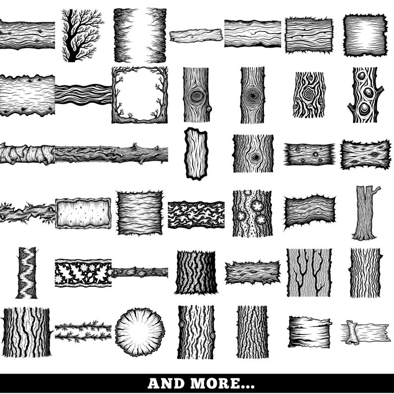 Bark Texture Border Strips: SVG PNG PDF Files for Cricut (commercial ...
