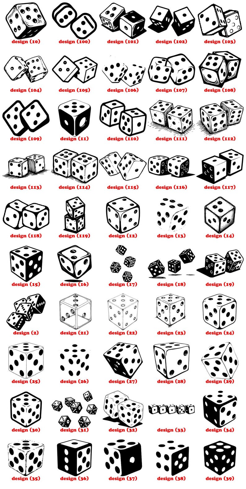 Dice Graphic Laser Engrave Files: SVG, PNG, PDF (commercial Use) - Etsy