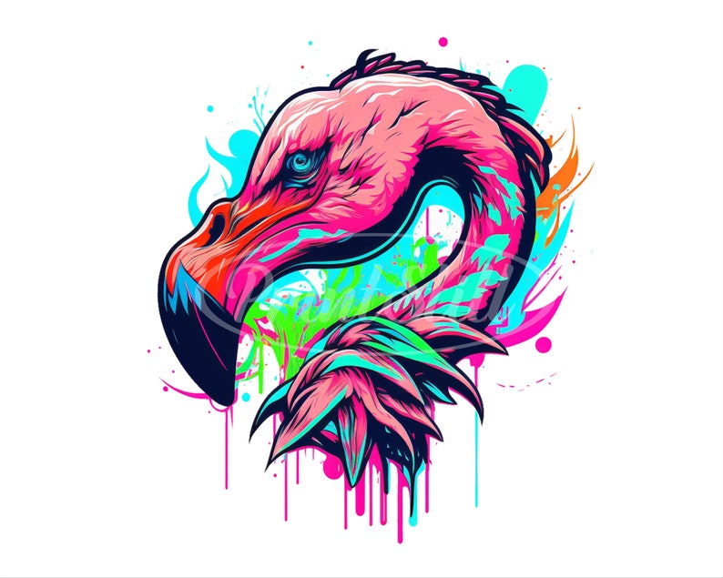 Retro Splash Flamingo Png Sublimation Design, Summer Png, Flamingo ...