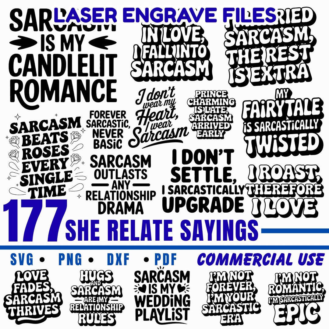 Laser Engrave Files She Relate Sayings Bundle Svg Png Pdf Coaster Files ...