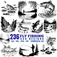 Fly Fishing Svg, Trout Fishing Svg, Mountain River Fishing, Fisherman ...