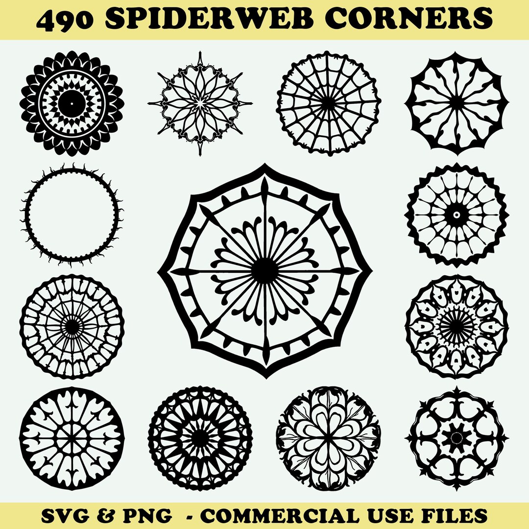 Spiderweb Corners & Drapes SVG Bundle, Cricut Cut Files (commercial Use ...