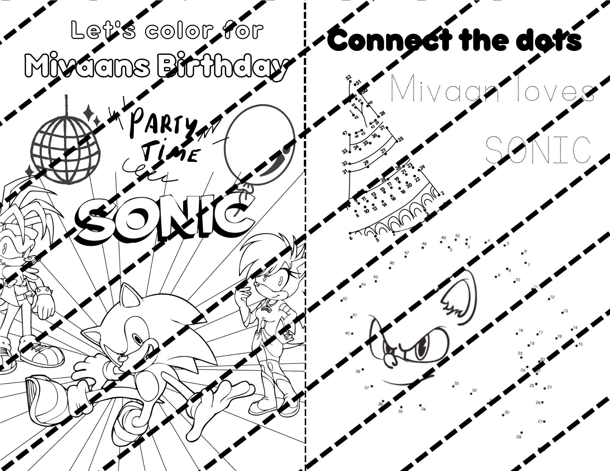 Sonic the Hedgehog Personalised Birthday Activity Book for Kids. Themed ...