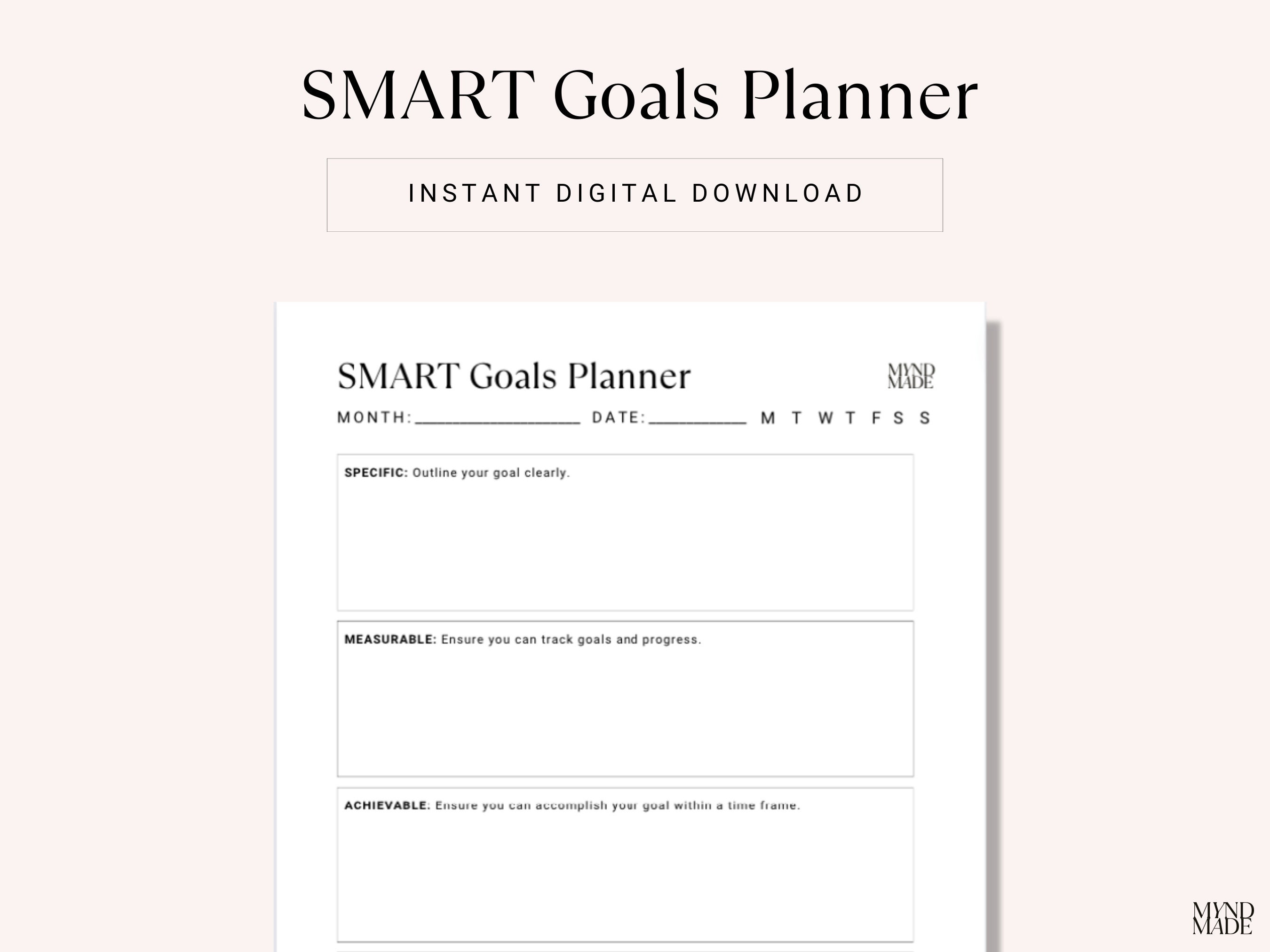 SMART Goals Planner, Daily Planner, Life Planner, Goal Setting, Time ...