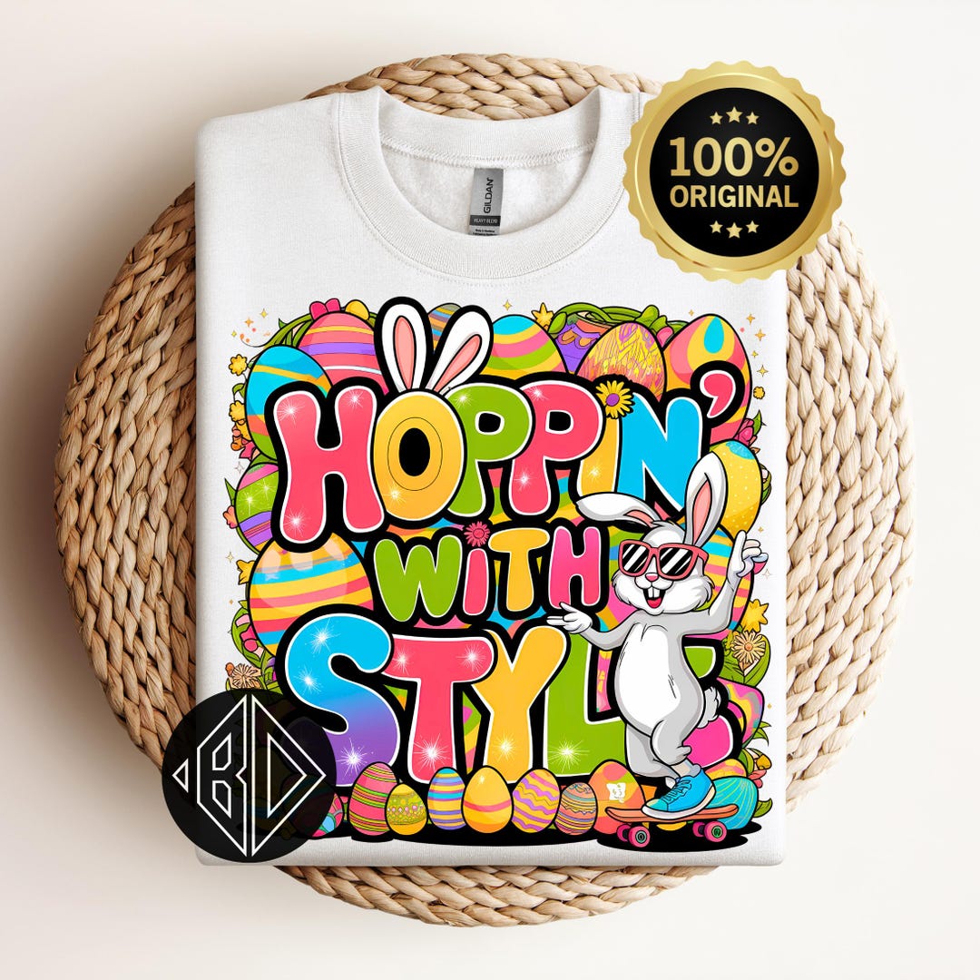 Hoppin' With Style Easter Png, Vibrant Easter Day Png, Funny Easter Png ...