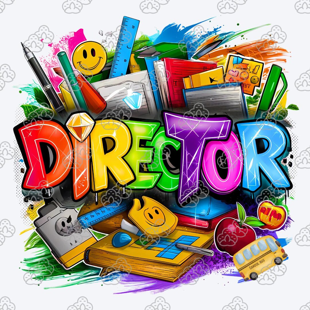 Director Retro Neon Shirt Design PNG, School Administration (digital ...