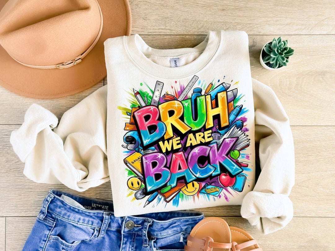 Bruh We Are Back PNG, Back to School Retro Neon Shirt Design PNG ...