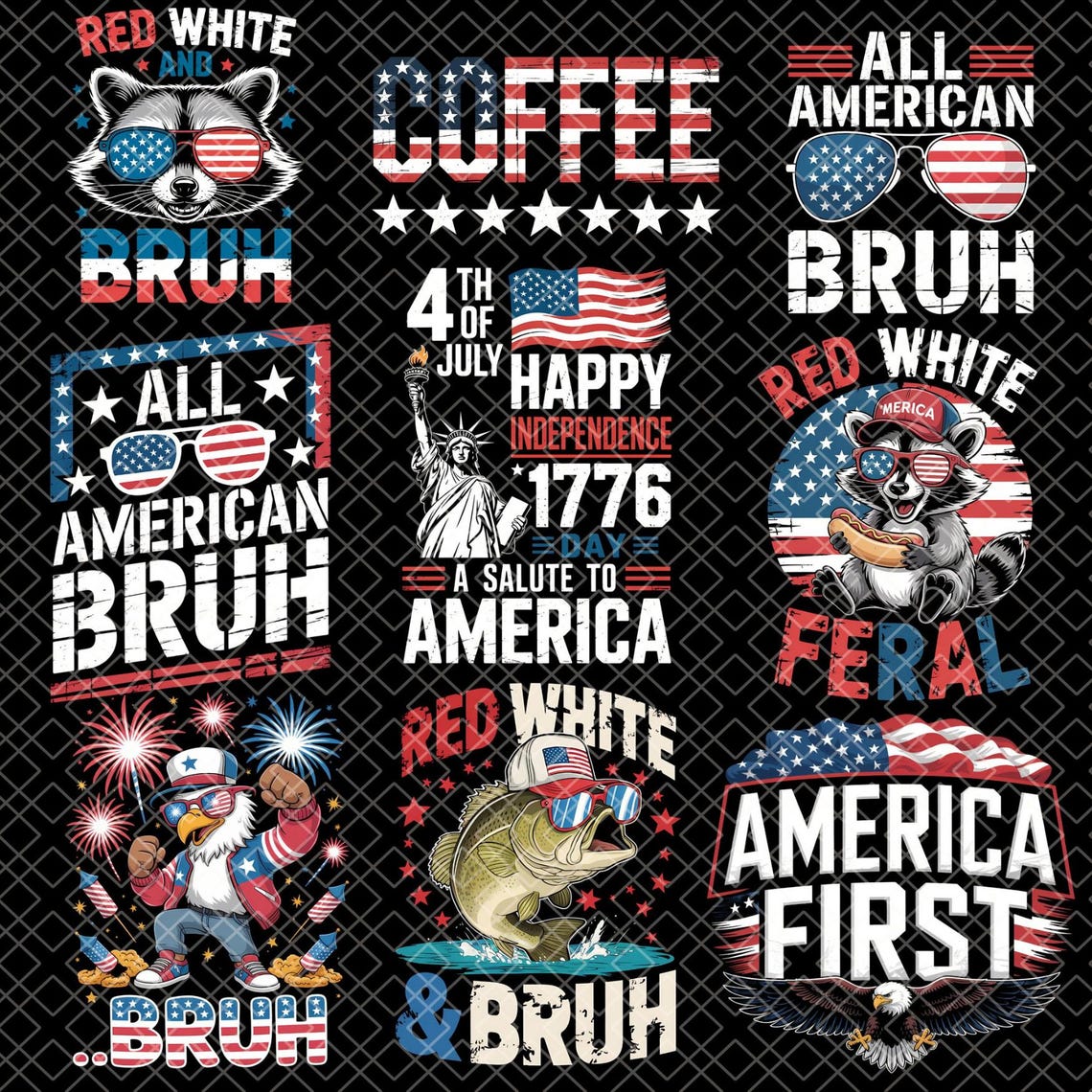 Vintage 4th of July 170+ Mega Bundle, Patriotic Bundle Png, 4th of July ...