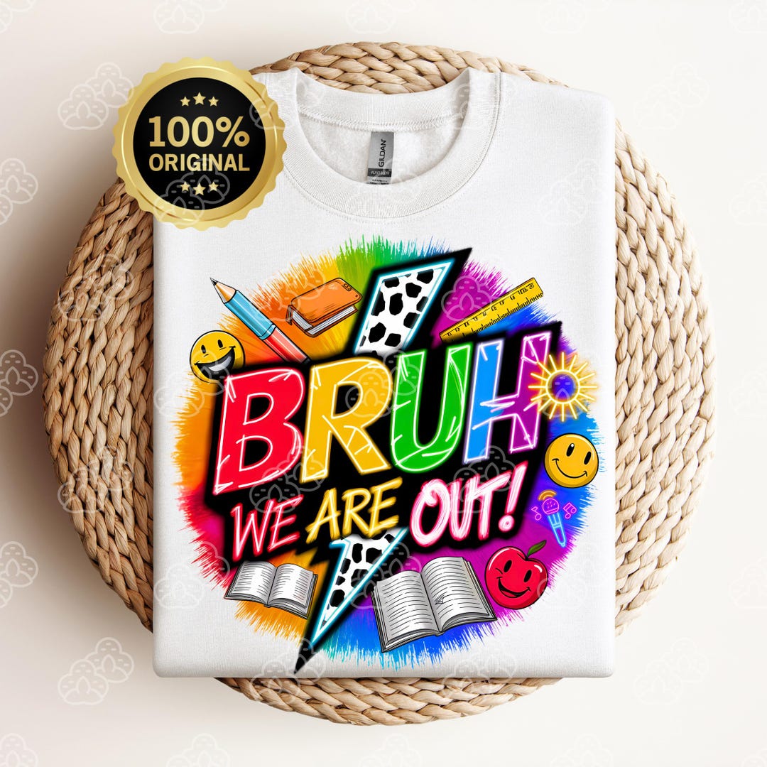Bruh We Out PNG, Last Day of School, Neon Summer School (digital ...
