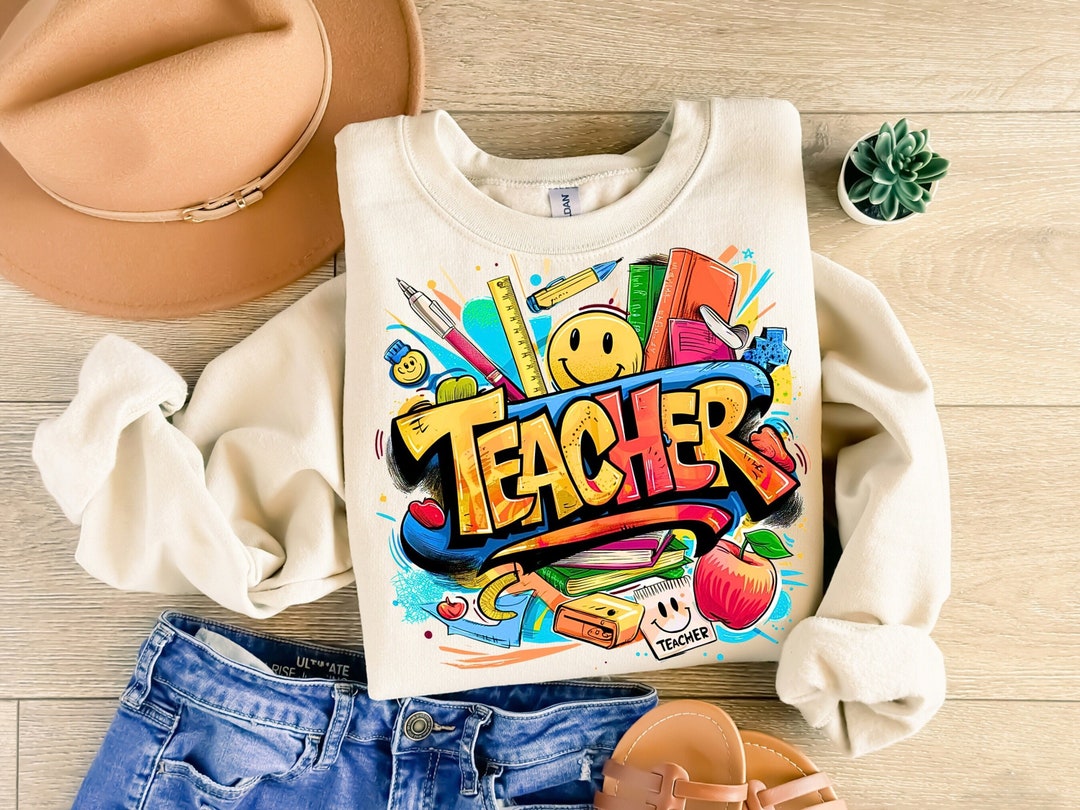 Teacher PNG, Back to School Png, Shirt Design PNG ,teachers, Bright ...