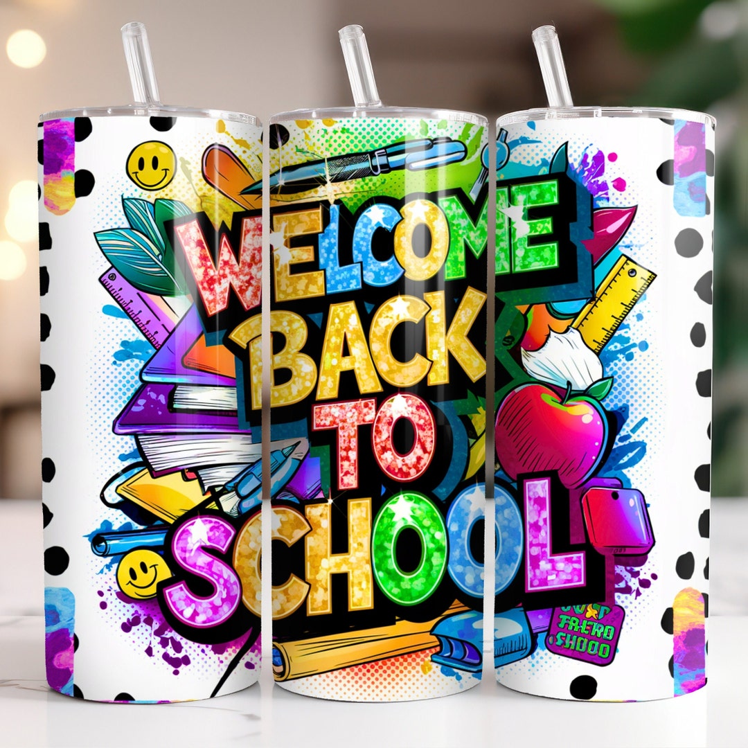 Welcome Back to School 3D Tumbler Wrap, 3D Back to School Inflated ...