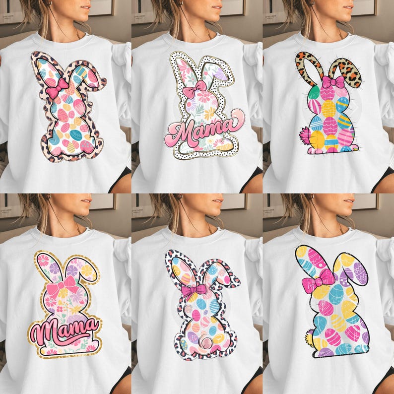 Easter Bunny PNG Clipart Bundle, Retro Coquette Bow (digital Download) - Etsy