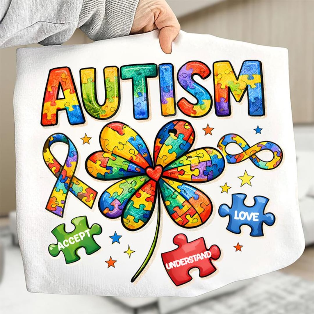 Autism Awareness Puzzle Flower PNG Inclusive Love Acceptance ...