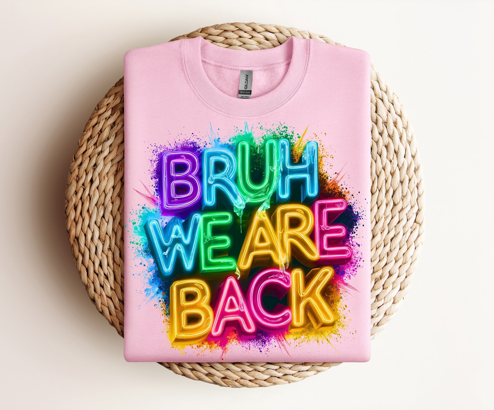 Bruh We Are Back PNG, Back to School Png, Neon Retro School Shirt ...