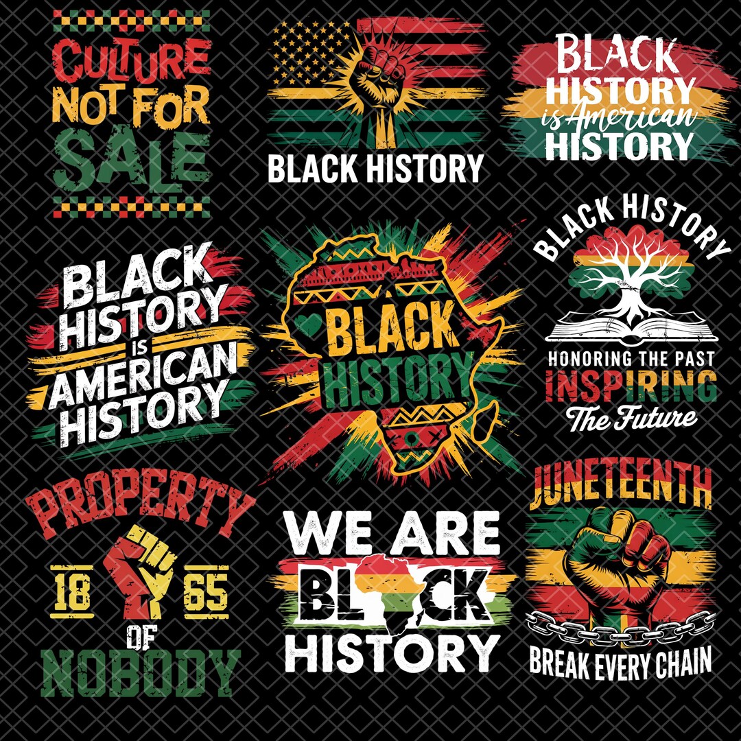 Juneteenth Clipart Bundle, Retro Black History PNG (digital Download ...