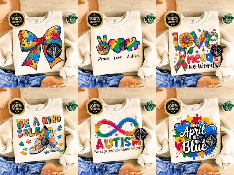 Autism Awareness PNG Bundle, Puzzle Ribbon Designs (digital Download ...