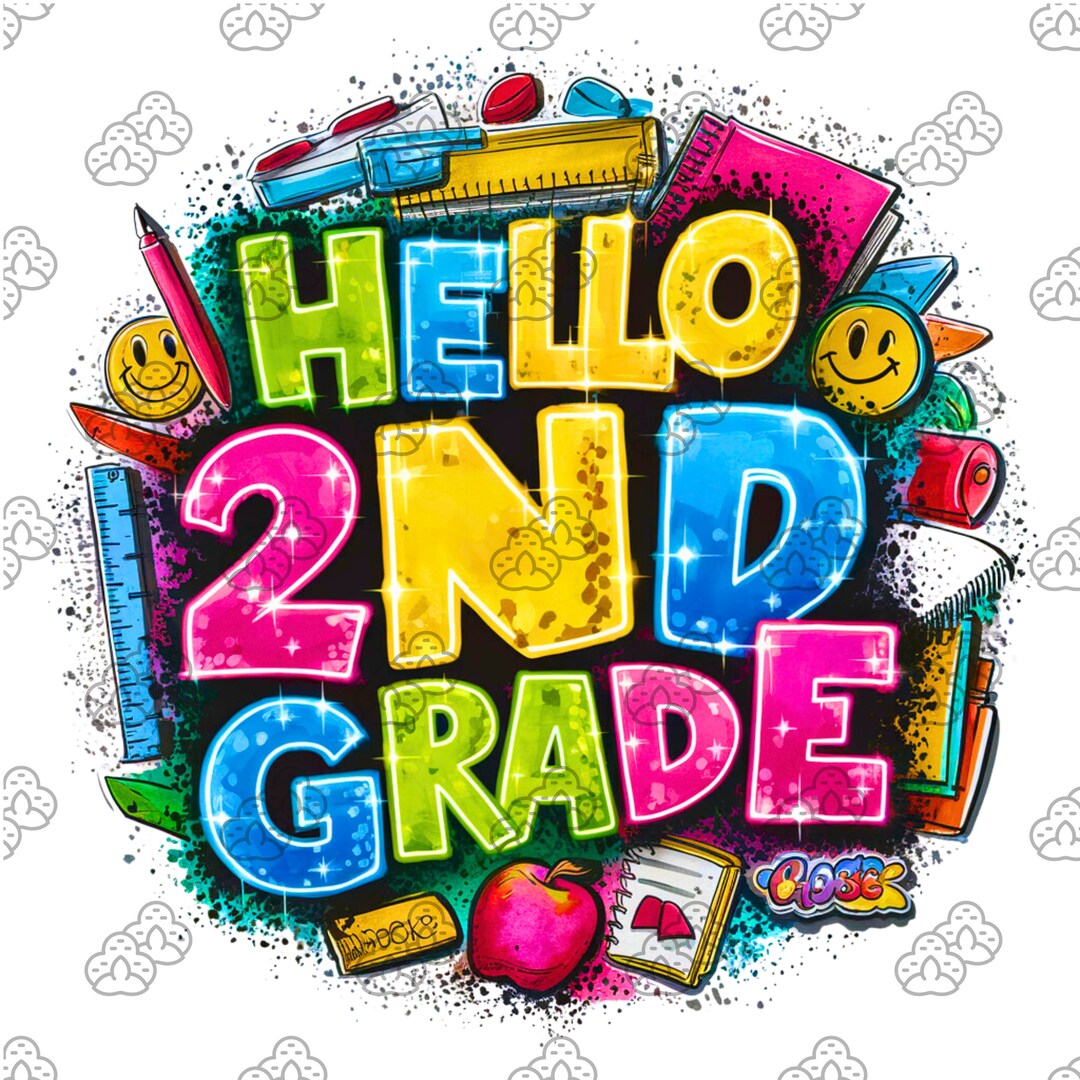 Hello Second Grade PNG, Teacher Shirt Design PNG ,retro Back to School ...