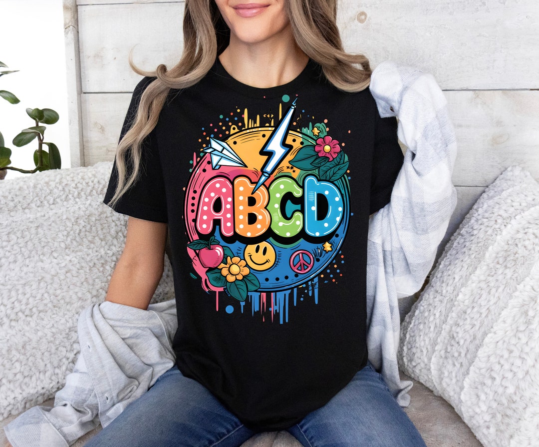 ABCD Png, Back to School Retro Shirt Design PNG ,teachers, Students ...
