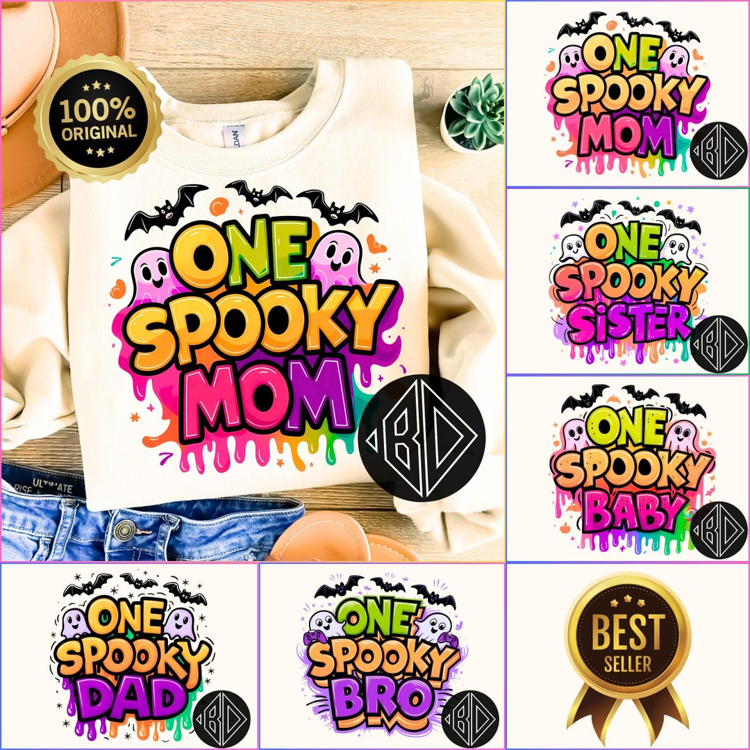 Halloween Family Bundle Png, One Spooky Family Bundle, One Spooky Mom ...