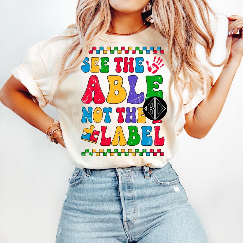 See the Able Not the Label Png, Autism Awareness, Autism Coquette Bow ...