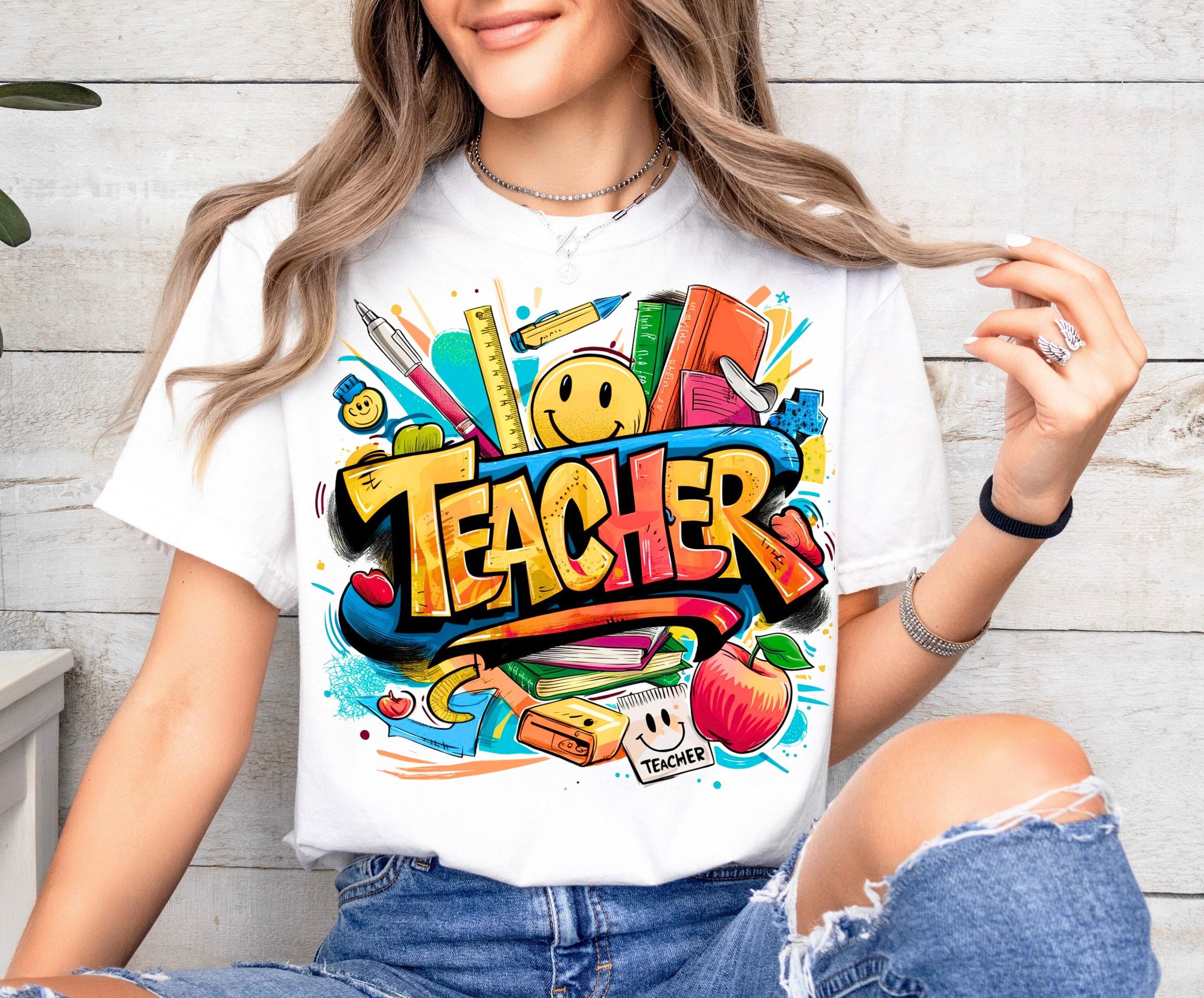 Teacher PNG, Back to School Png, Shirt Design PNG ,teachers, Bright ...