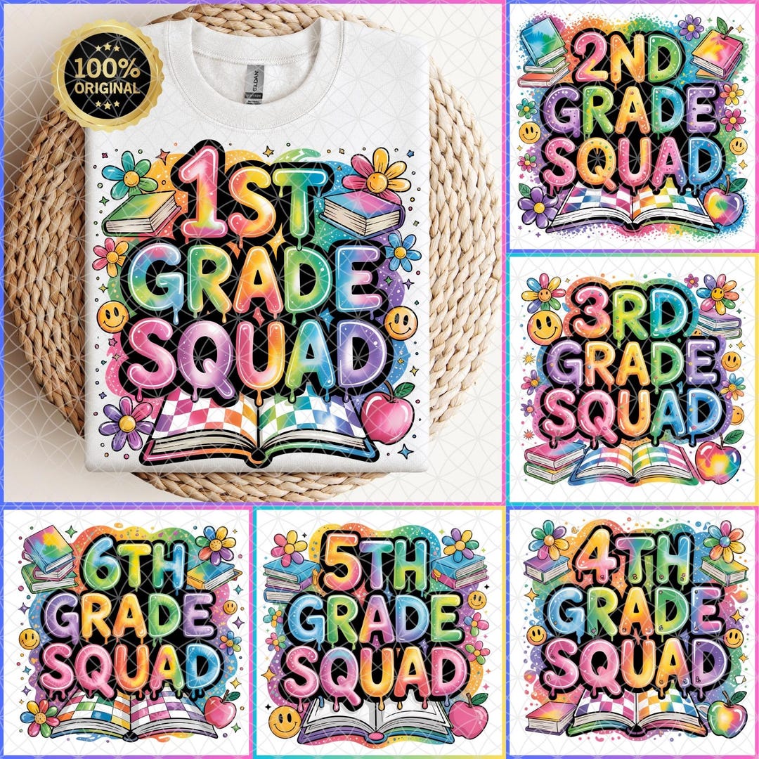 School Grade Squad Bundle PNG, Back to School Squad Bundle ...